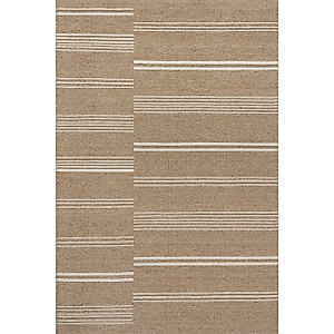 Rugs USA x Lauren Liess Birchwood Reversible Striped Wool Area Rug, 9' x 12', Sand