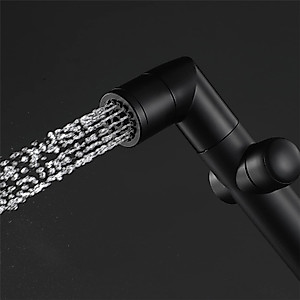 Bidet Sprayer for Toilet, Stainless Steel Handheld Bidet Toilet Sprayer Set with Hose, Easy Install, Perfect for Personal Hygiene,Black (Color : Black with Angle Valve)