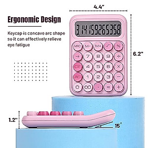 Mr. Pen- Mechanical Switch Calculator, 12 Digits, Large LCD Display, Pink Calculator Big Buttons, Mechanical Calculator, Calculators Desktop Calculator, Cute Calculator, Aesthetic Calculator Pink