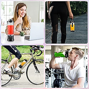 Portable Blender, Personal Size Blender for Shakes and Smoothies, Blender with 6 Blades, 20oz Mini Mixer Rechargeable for Kitchen/Gym/Travel/Office, BPA-Free,Black