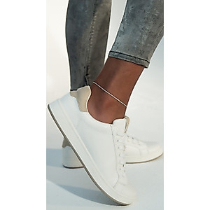 Miabella 925 Sterling Silver Solid 1.5mm Diamond-Cut Braided Rope Chain Anklet Ankle Bracelet for Women, Made in Italy (sterling silver, 10)