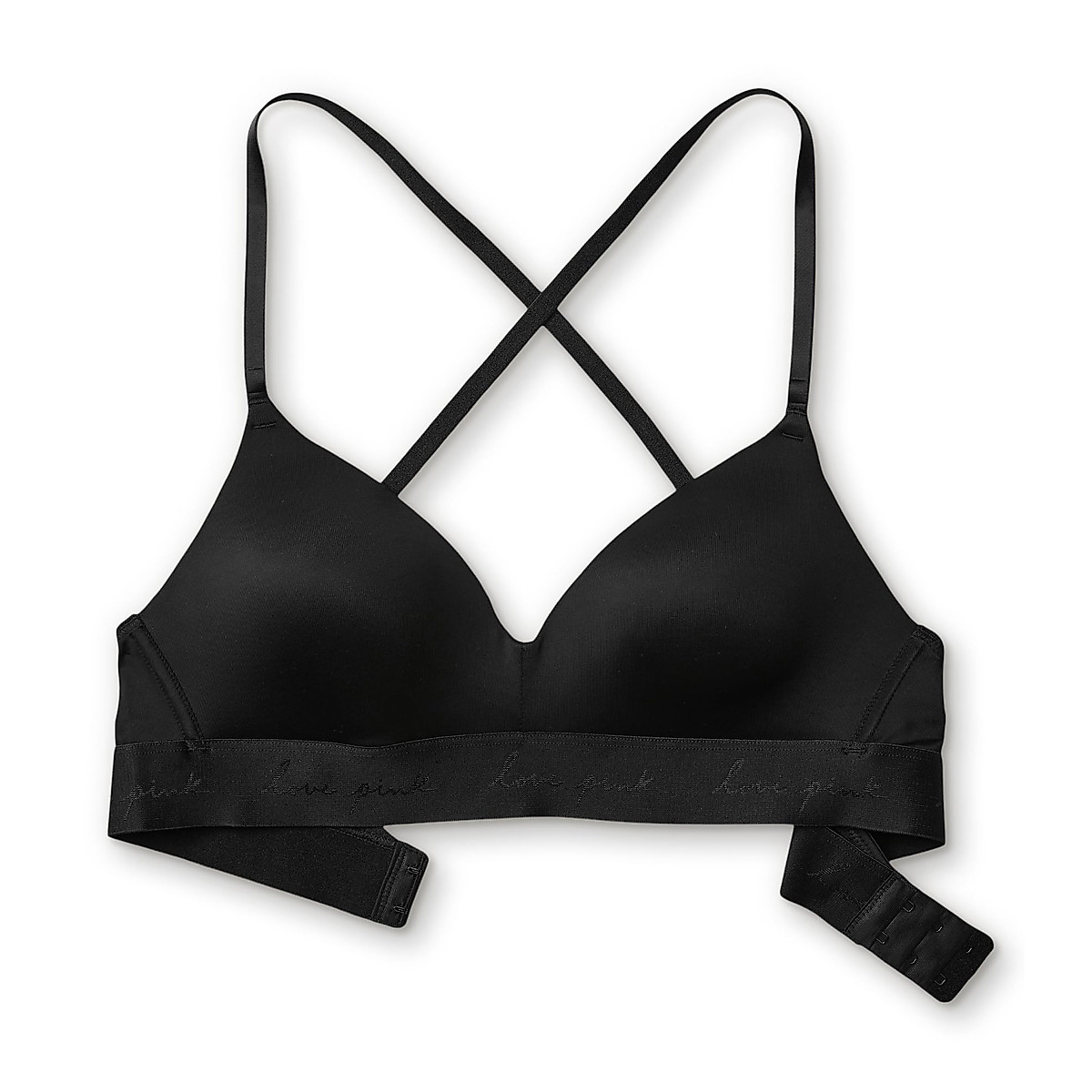 Victoria's Secret Pink Wear Everywhere Wireless T Shirt Bra, Lightly Lined, Smoothing, Bras for Women, Black (36D)