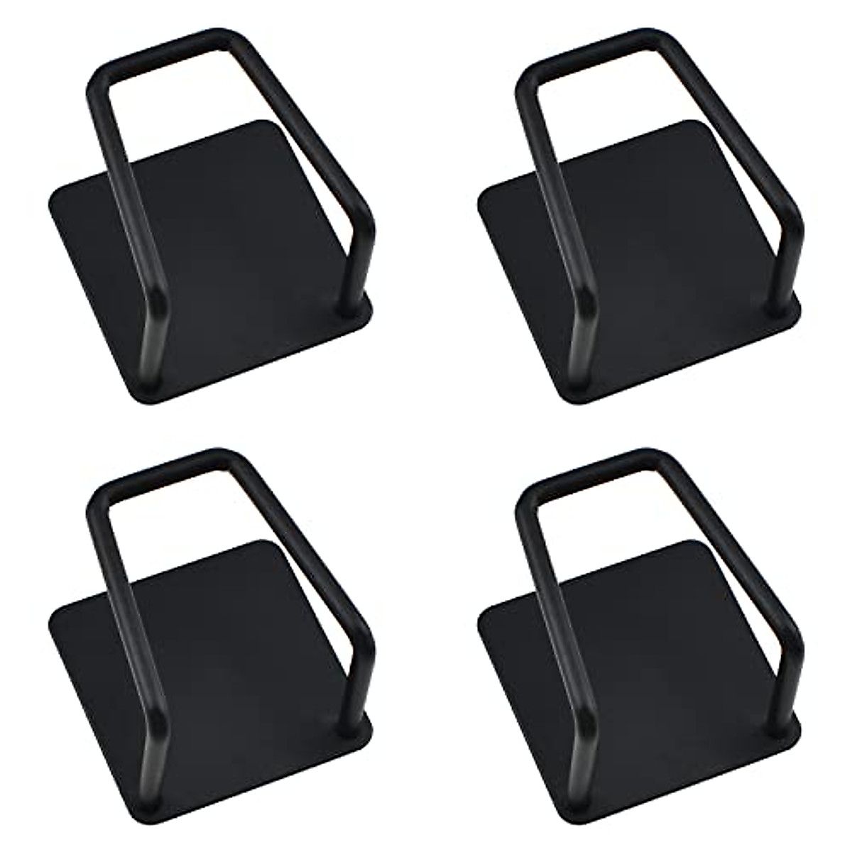 Morobor Stainless Steel Self-Adhesive Hanging Hook, 4pcs Heavy Duty Wall Robe Hooks Towel Double Wire Hooks for Hanging Coat, Robe, Towels, Hats in Bathroom,Kitchen,Shower(Black)