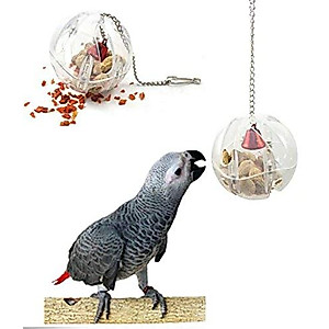 LIANCHI Parrot Creative Foraging Systems Foraging Ball- Bird Intelligence Growth Cage Acrylic Box Toys (A)