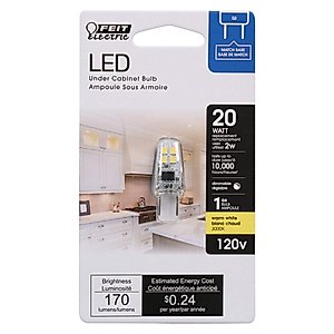 Feit BP20G8/830/LED 170 Lumen 3000K Dimmable LED G8, 120 Volts