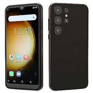 Yunseity Unlocked Smartphone, S23+ Ultra 6.26 Inch FHD Screen Ultra Thin Smartphone 4GB RAM 64GB ROM, 5MP+8MP Cameras, MTK6580A CPU Face Recognition Cellphone for Android 10.1 (Black)