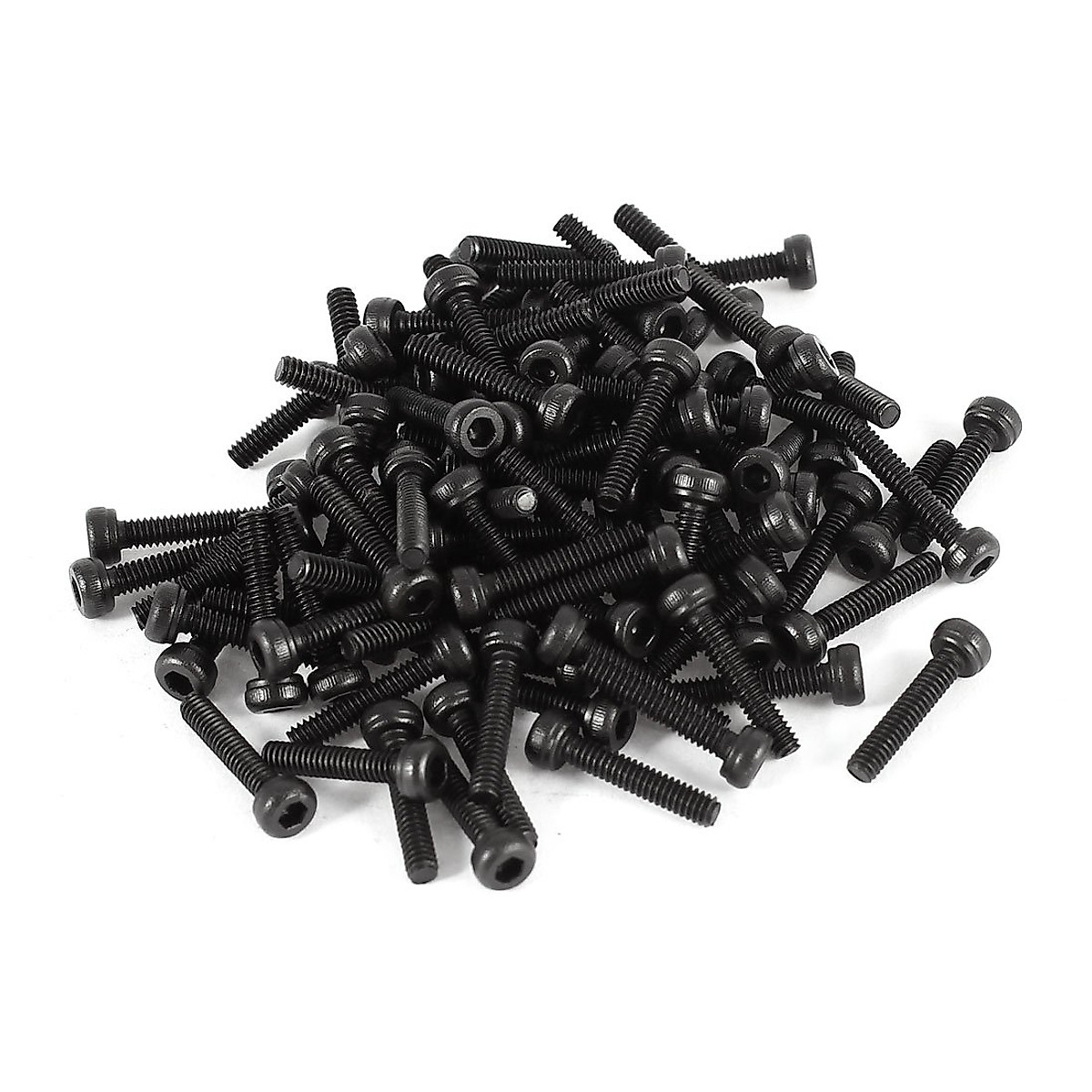 uxcell 100 Pcs 12.9 Steel Alloy Countersunk Hex Socket Knurled Pan Head Bolt Screw M2x10mm Black