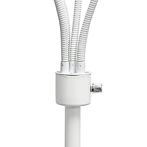 Simple Designs LF2006-WPG 67" Contemporary Multi Head Medusa 5 Light Adjustable Gooseneck White Floor Lamp with Pink, White, Gray Shades for Kids Bedroom Playroom Living Room Office, 30 x 10 x 67