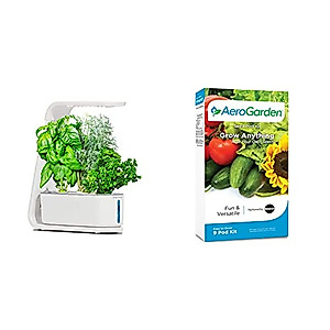 AeroGarden Sprout with Gourmet Herbs Seed Pod Kit - Hydroponic Indoor Garden, White & Grow Anything Seed Pod Kit for AeroGarden Hydroponic Indoor Garden, 9-Pod