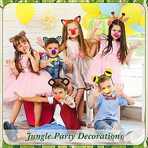 30 Pcs Animal Ears Headband for Kids Jungle Woodland Safari Zoo Headbands Birthday Halloween Party Favors (Animals)