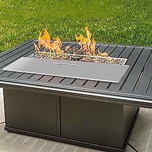 YIYIBYUS Fire Pit Burner Cover- Fire Pit Burner Cover for Rectangle Stainless Steel Drop-in Fire Pit Pan (39'' x 9'' Stainless Steel)