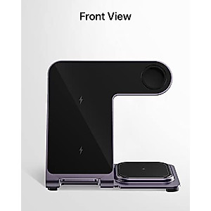 Intoval Charging Station for Apple iPhone/Watch/Airpods, 3 in 1 Wireless Charger for iPhone 14/13/12/11/XS/XR/XS/X/8, iWatch 8/Ultra/7/6/SE/5/4/3/2, Airpods Pro2/Pro1/3/2/1 (Y9,Purple)