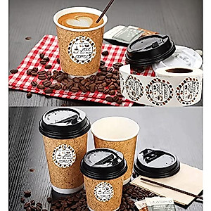 wootile Thanks A Latte Thank You Stickers 1.5 Inch Customer Appreciation Labels 500 Pcs Coffee Holiday Themed Thank You Sticker Labels for Party Favors,Packaging,Small Business,Cafe Seals &Goodie Bags