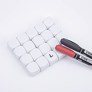 kaiheng 22mm Acrylic Dice with Smoothed Surface Six Sided Dice with Rounded Corner Blank White Dice Cubes for Board Games, DIY Sticker, Math Counting Teaching, Party Fun 20PCS