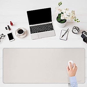 CENNBIE 47.2" x 19.6" Leather Desk mat, Desk mats on top of desks,Perfect Desk Mate for Office and Home, Rectangular, Large(Cream Color)