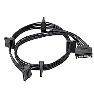 GELRHONR 15Pin SATA Male to 5 x 15 Pin SATA Female Hard Drive Power Right Angle Splitter Adapter Cable Extension Cable for Hard Disk 50CM