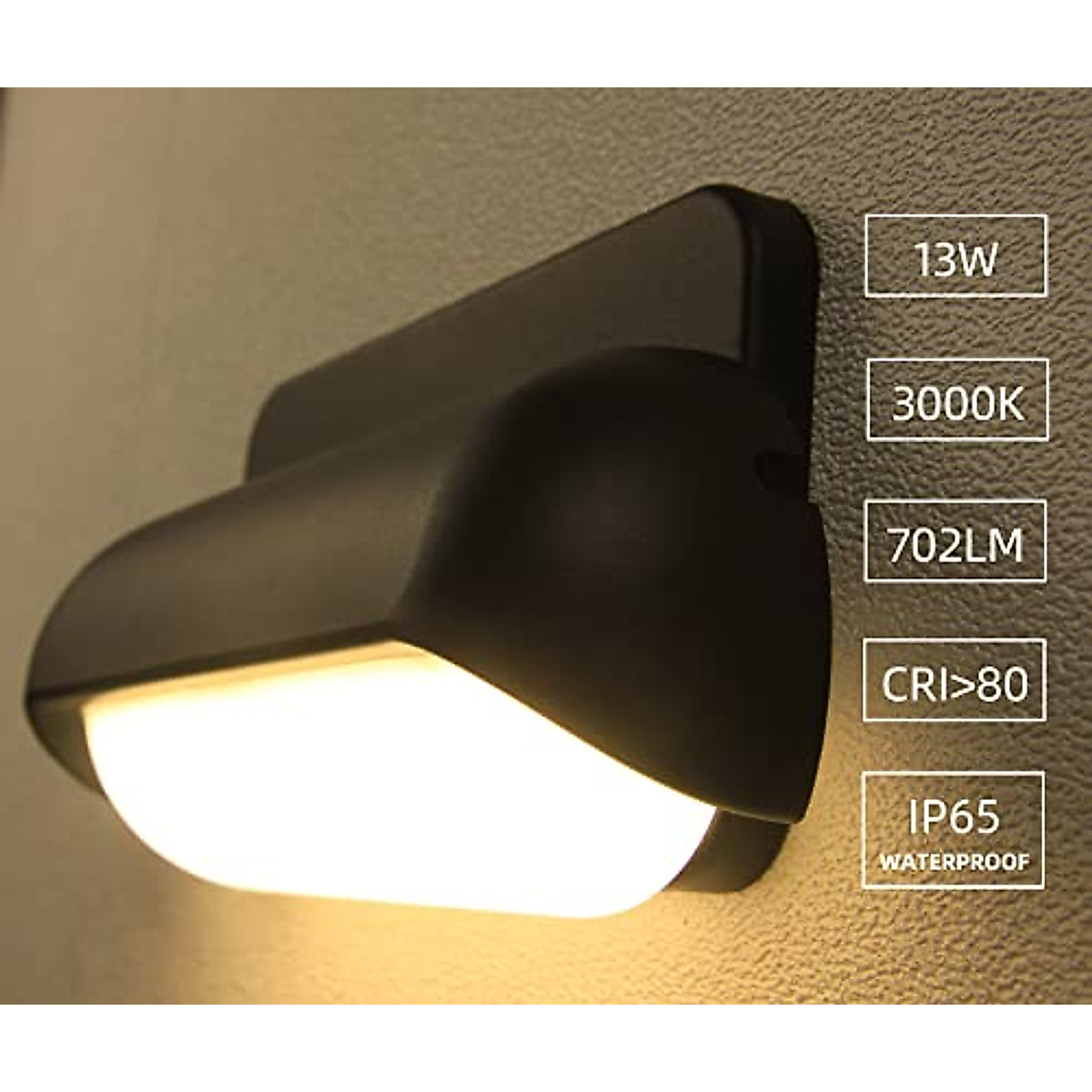 PLUSLED Modern Wall Sconce Outdoor Porch Light Waterproof Patio Lamp LED Wall Light Fixture Aluminum 13W 3000K Wall Lamp for Indoor & Outdoor use Garden Yard