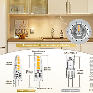DiCUNO G4 LED Bulb Dimmable, 12V, JC Bi-Pin Base Light Bulbs 2W, Warm White 2700K, 20W T3 Halogen Replacement for Landscape Lighting, Under Cabinet Lighting, RV, Chandelier, 185 Lumen, 10-Pack