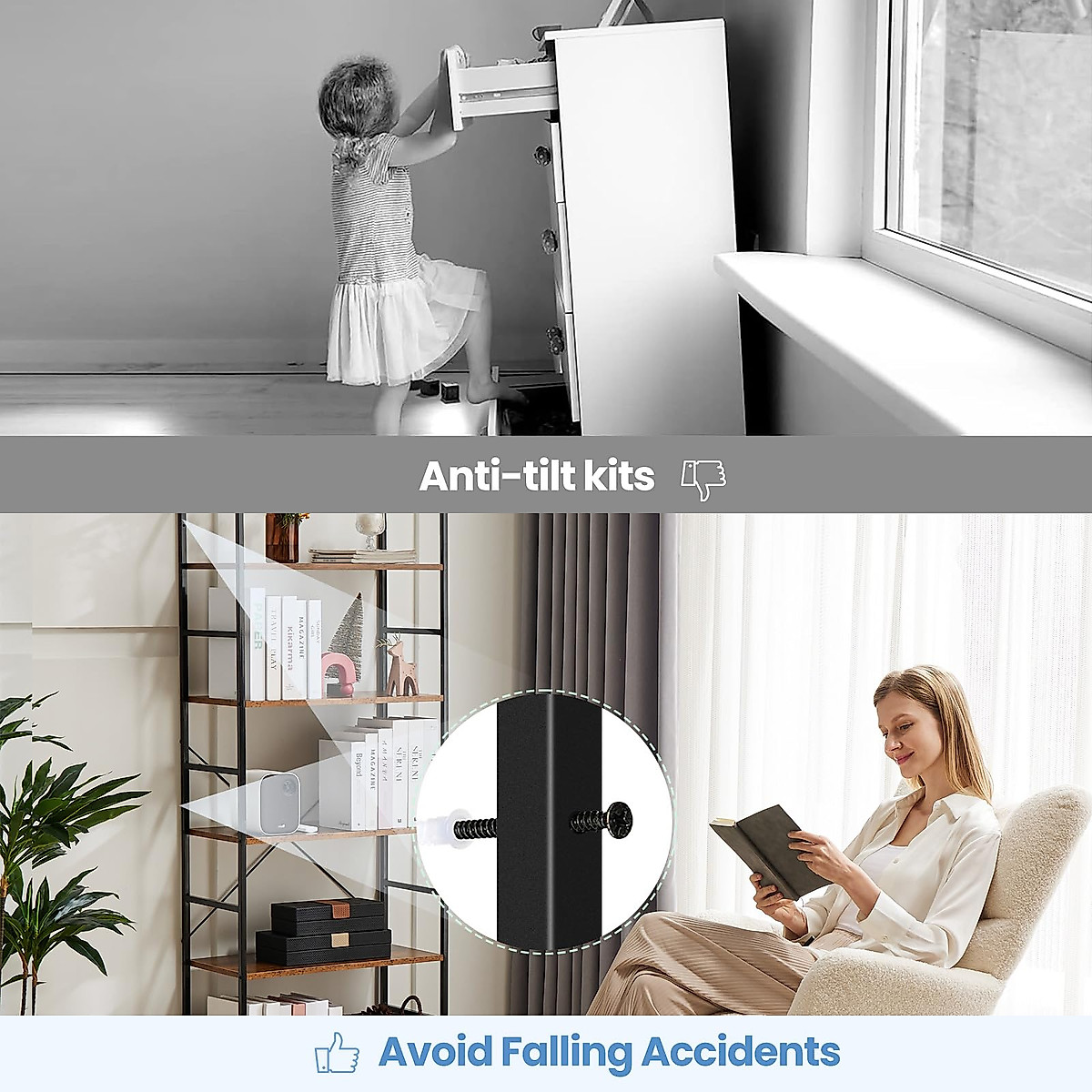 DUMOS 5 Tiers Bookshelf, Classical Modern Book Shelf, Tall Display Shelves in Living Room/Home/Office, Storage Organizer for CDs/Books/Movies, Rustic Brown