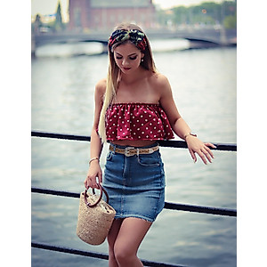 TOPACC Girls Western Belts for Women Brown Cowgirl Belt Cowboy Floral Embossed Thin Skinny Belt for Jeans Dresses Country Concert Outfit