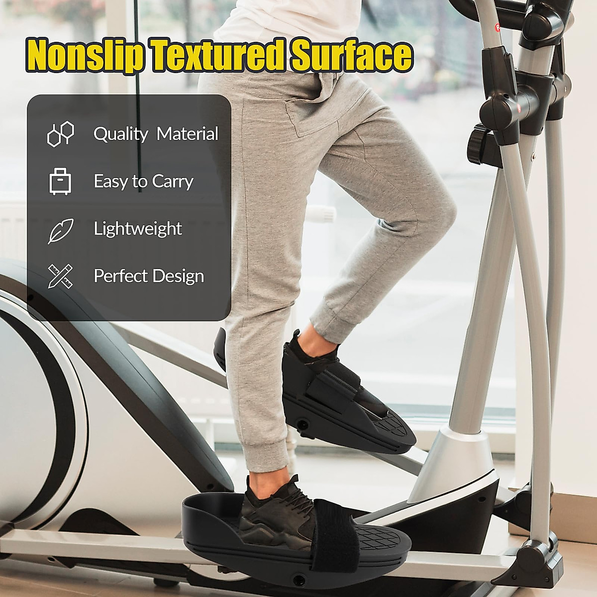 B Baosity Multifunction Rowing Machine Pedals Supplies Replacement Parts Easy to Install Non Slip Leg Training Lightweight for Workout Gym Sports