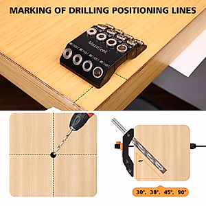 MaxxGeek Drill Guide for 30 38 45 90 Degree Angled and Straight Holes, Added 38 Degree Portable Drill Guide for Deck Stair Handrail and Horizontal Cable Wood Post （Without Drill Bit）