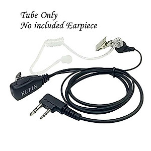 Replacement Acoustic Coil Tube with Clip for Walkie Talkie Earpieces of Baofeng Retevis Midland Kenwood Luiton Two Way Radios Headset (10 Tubes)