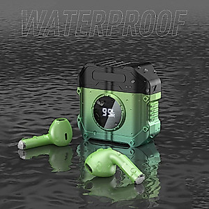 Bluetooth Headphones V5.3 Wireless Earbuds 65Hrs Standby Battery Life with Wireless Charging Case & LED Power Display Deep Bass IPX7 Waterproof Earphones Microphone Stereo Headset for iPhone & Android