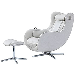 UUOF Massage Chair Full Body Recliner - Zero Gravity Genuine Leather Lounge Chair with Heat and Shiatsu Massage Office Chair Sl Track Intelligent Body Detection Bluetooth Speaker Airbags (White)