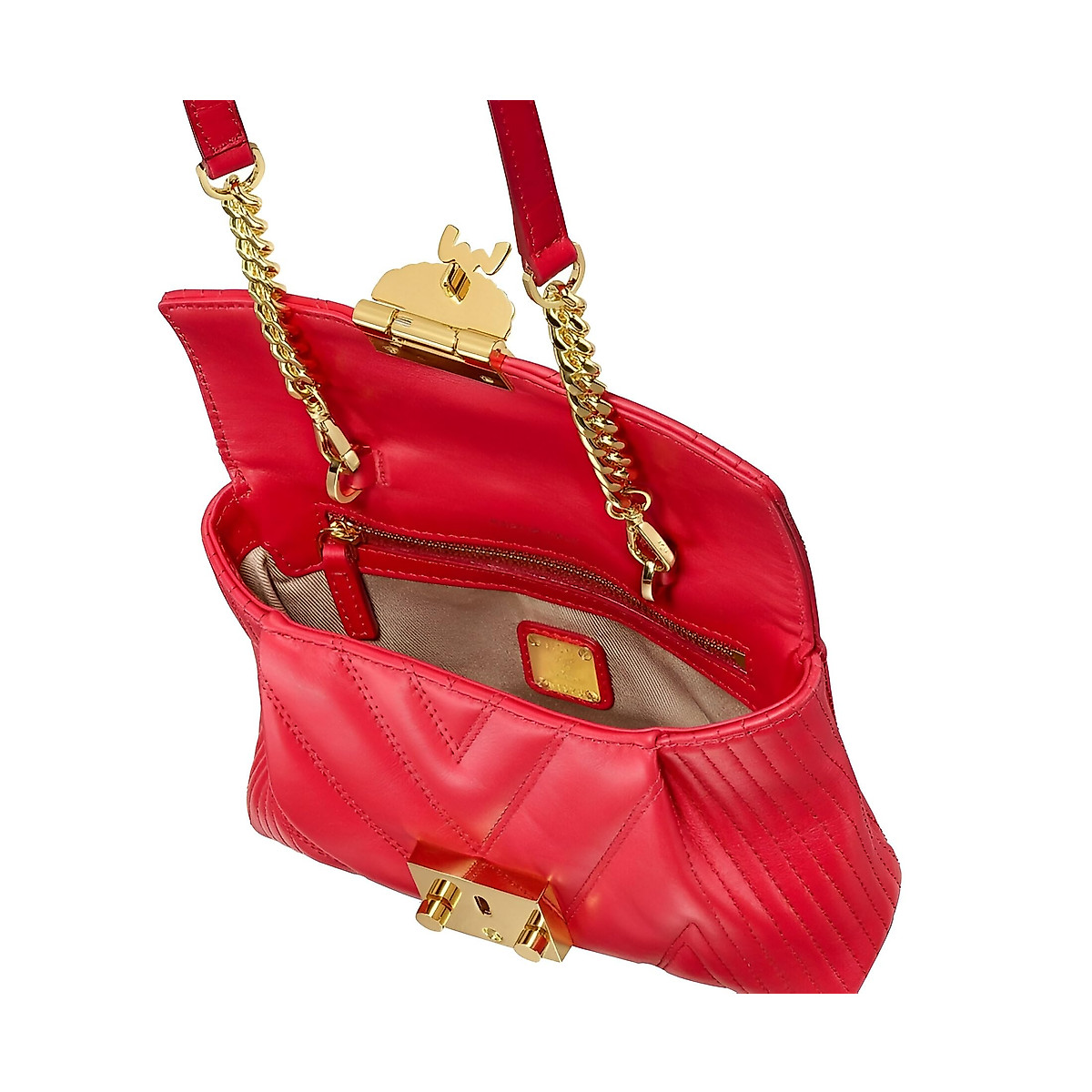 MCM Women's Patricia Red Quilted Leather Crossbody Belt Bag