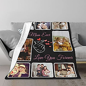 Custom Blankets with Photos & Text Personalized Blankets for Adults Customized Throw Blanket for Men Women Birthday Memorial Day Housewarming Gifts