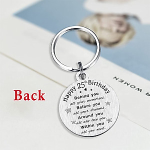 ABNTY 25th Birthday Gifts for Women Men, 25 Year Old Birthday Keychain, Born in 1999 Gifts, 1999 Birthday Decorations