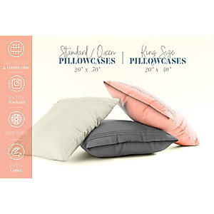 Elegant Comfort 1500 Thread Count Embroidered Egyptian Quality Luxurious Silky Soft Wrinkle & Fade Resistant 2-Piece Pillowcase, King, Chocolate Brown