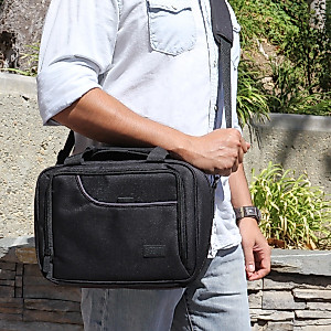 USA GEAR Compact Audio DJ Mixer Case - Mixer Bag with Custom Storage for Cables & Microphones Compatible with Behringer Xenyx 802, 502, 1002, Q802USB & More Mixers - Scratch & Water Resistant (Black)