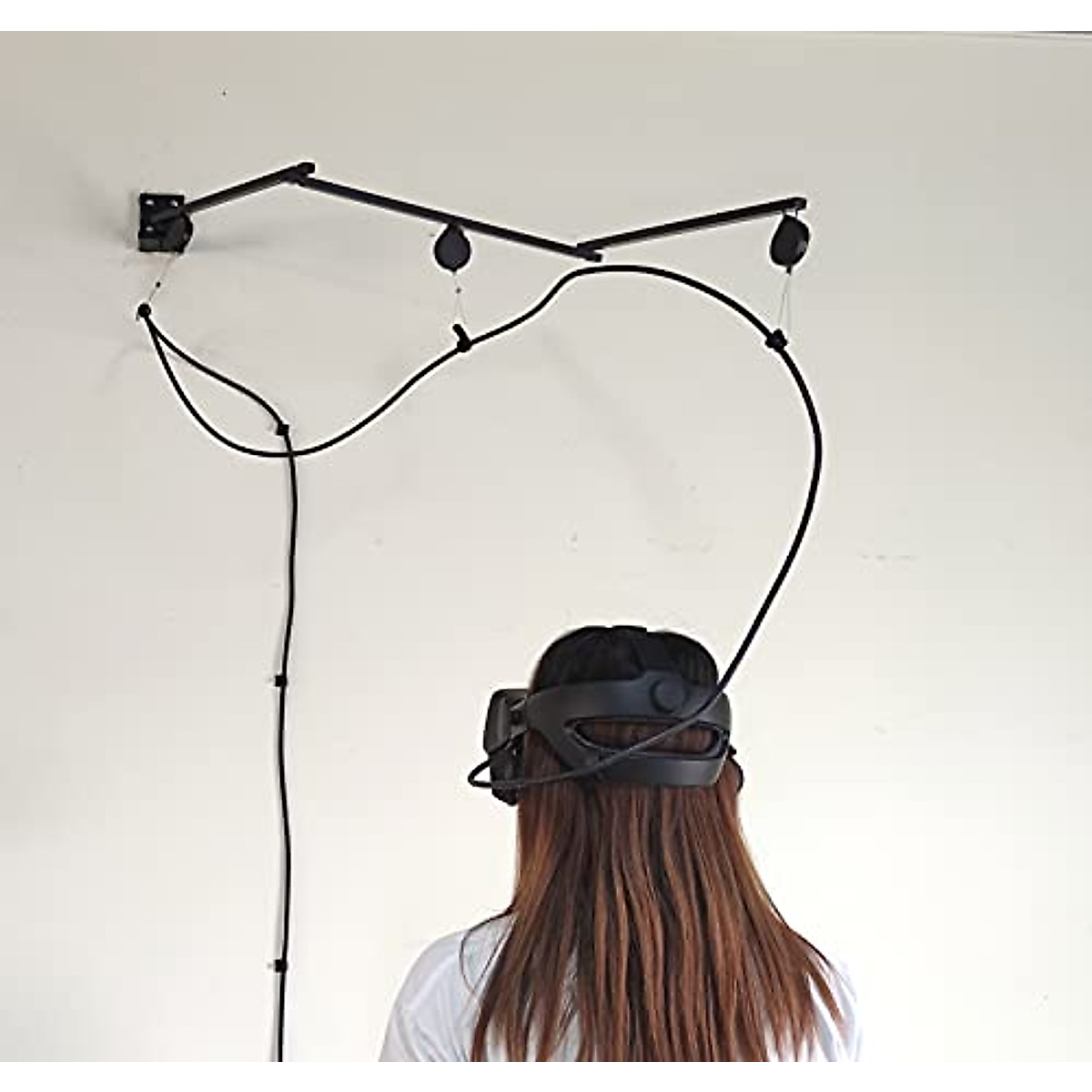 Premium Pro Version VR Walking Cable Management System Free Rotating Bracket - Improved Comfortability - Designed by VR Gamer for VR Gamer-Drill Required- Watch Install Guide First