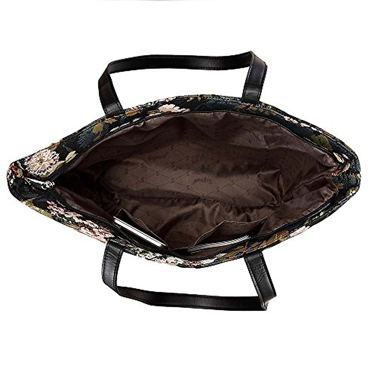 Signare Tapestry Shoulder Bag Tote Bag for Women with Peony Flower (SHOU-PEO)