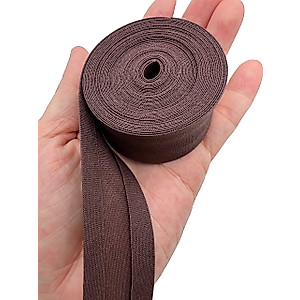 PEPPERLONELY 5 Yards 25mm (1 Inch) 100% Cotton Single Fold Bias Type Bias Binding for Sewing and Hemming Ribbon - Dark Brown