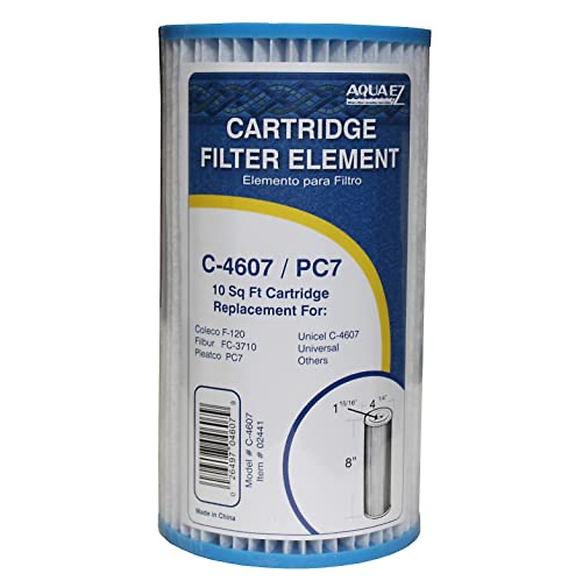 Aqua EZ - 6 Pack - 10 Sq. Ft. Pool and Spa Filter Replacement for Unicel C-4607, Filbur FC-3710, Pleatco PC7-120, and More