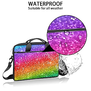 Rainbow Style Printed Laptop Computer Bag Waterproof Shoulder Messenger Bag 13-15 inch Durable Laptop Tote Bag with Shoulder Strap Handle Lightweight Crossbody Briefcase