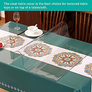 AimerGro 30x48 Inch Clear Plastic Pad Table Protector Cover Dining Room Tablecloth Office Desk Mat Easy Clean Heat Resistant Protection Glass Wood Tabletop Office Writing Desk Kitchen Coffee Table