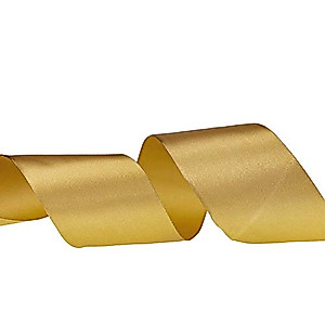 ATRBB 25 Yards 2 inches Satin Ribbon for Wedding,Handmade Bows and Gift Wrapping (Dark Gold)
