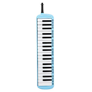 37 Keys Piano- Melodica Long Tube Melodica with Key Stickers Double Mouthpieces Tubes Carrying Bag for Kids Beginners Adults Gift (Blue)