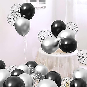 Black Balloon Garland Kit,106 pcs Black Balloons Different Sizes Pack 18/12/10/5inch Black Latex Party Balloons for Birthday,Graduation,Baby Shower,Wedding,Holiday Balloon Decoration