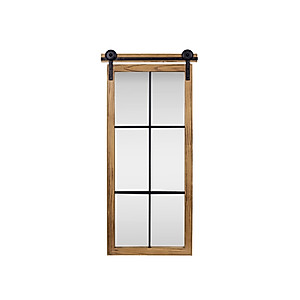 Stratton Home Decor S43936 Mirror, 15.00 X 1.00 X 36.00, Natural Wood
