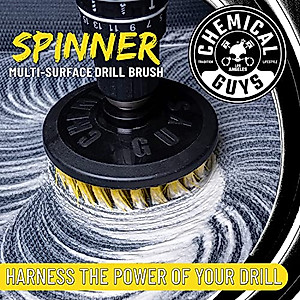 Chemical Guys CWS203 - HOL315 Foaming Citrus Fabric Clean, Easy-to-Use Drill Brush Carpet & Upholstery Fabric Cleaning Kit (Car Carpets, Seats & Floor Mats), 16 fl oz, Citrus Scent