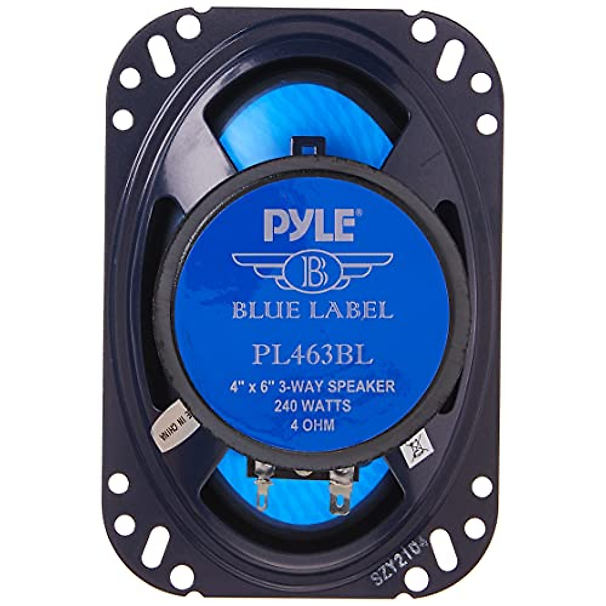 Pyle 4'' x 6'' Three Way Sound Speaker System - Pro Mid Range Triaxial Loud Audio 240 Watt per Pair w/ 4 Ohm Impedance and 3/4'' Piezo Tweeter for Car Component Stereo PL463BL