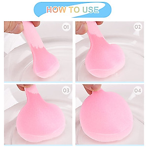 120 Pieces Facial Sponge Compressed,Professional Makeup Removal Sponge,Round Face Cleaning Sponge for Spa,Exfoliating,Mask(Yellow,Pink,Blue)