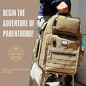 G'ccioni Diaper Bags Backpack,Travel Backpack,Insulated Bottle Pouch,Stroller Straps Changing Mat, Wipes & Bottle Pocket