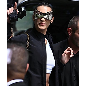 Oversized Futuristic Shield Sunglasses for Men Women Alien Wrap Around Fashion Mask Visor Sun Glasses Silver