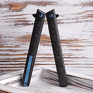 Samior GP035 Small Slim Folding Pocket Flipper EDC Knife, 3.5 inch M390 Black Tanto Blade, Lightweight Marble Carbon Fiber Handle Liner lock, Gentleman's EDC Knives, 1oz